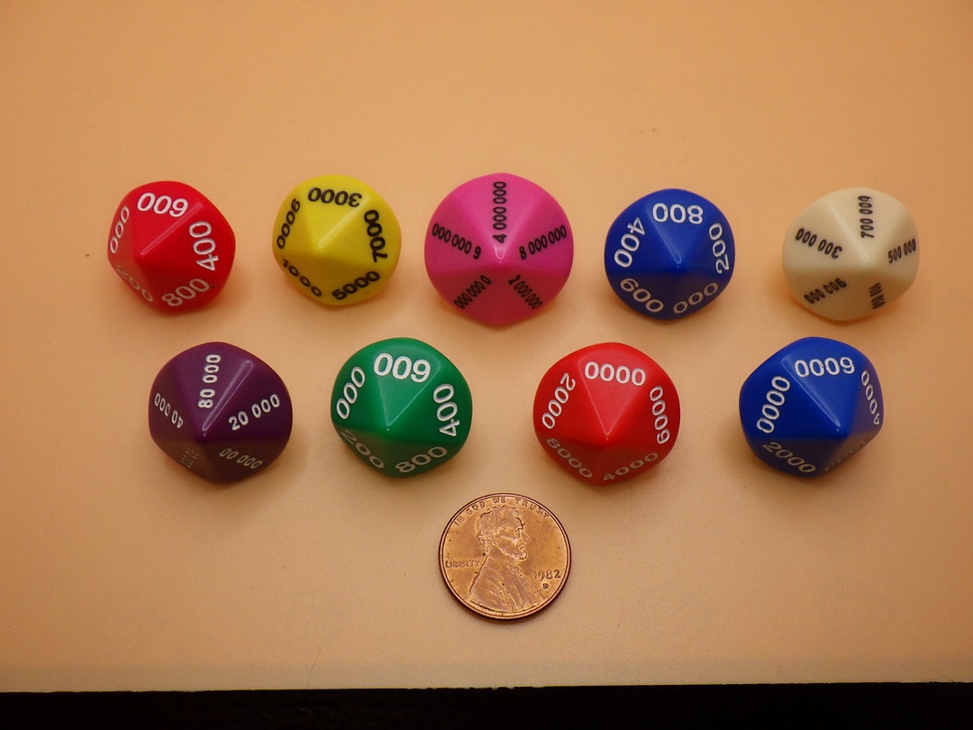 High Numbers D10 Ten Sided Dice Hundreds Thousandths RPG Tabletop ...