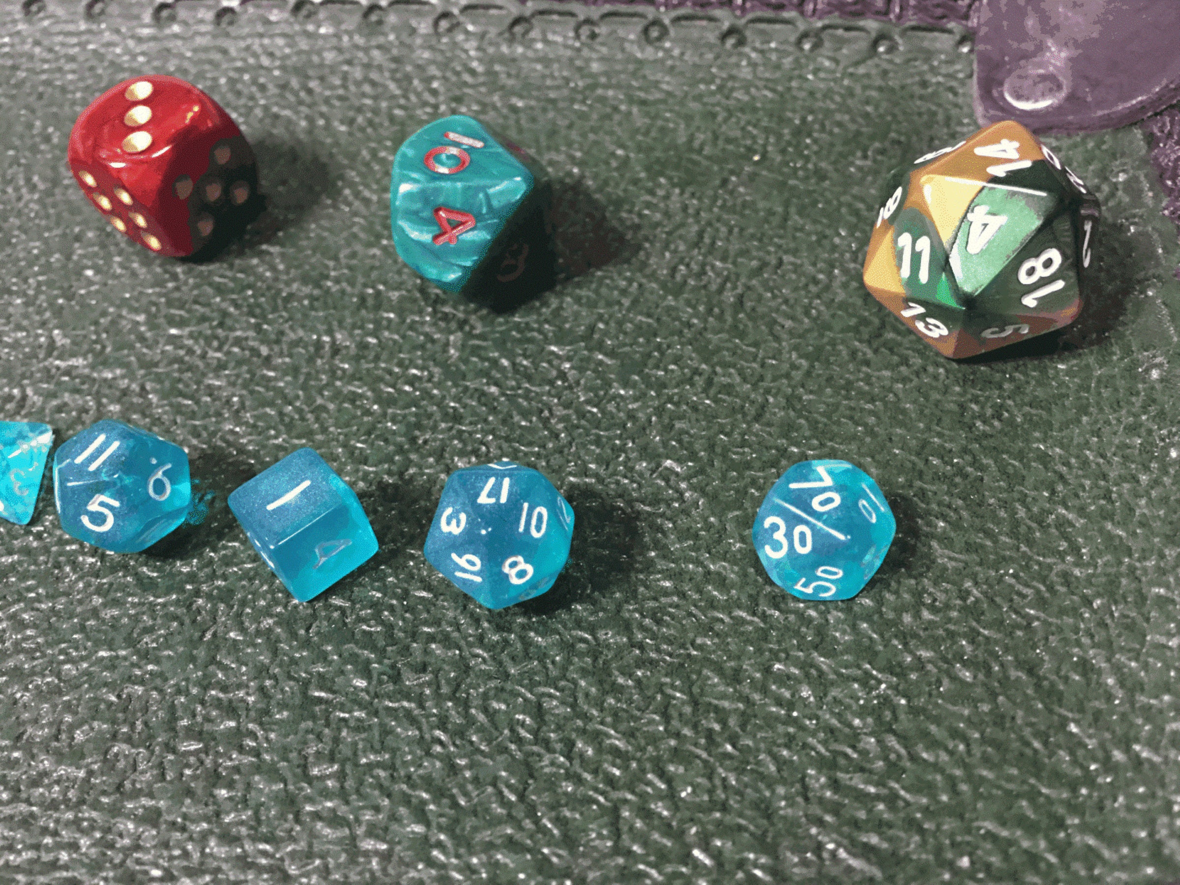 Clear Teal-white 10MM Mini Polyhedral 7-die Roleplaying Dice - Etsy