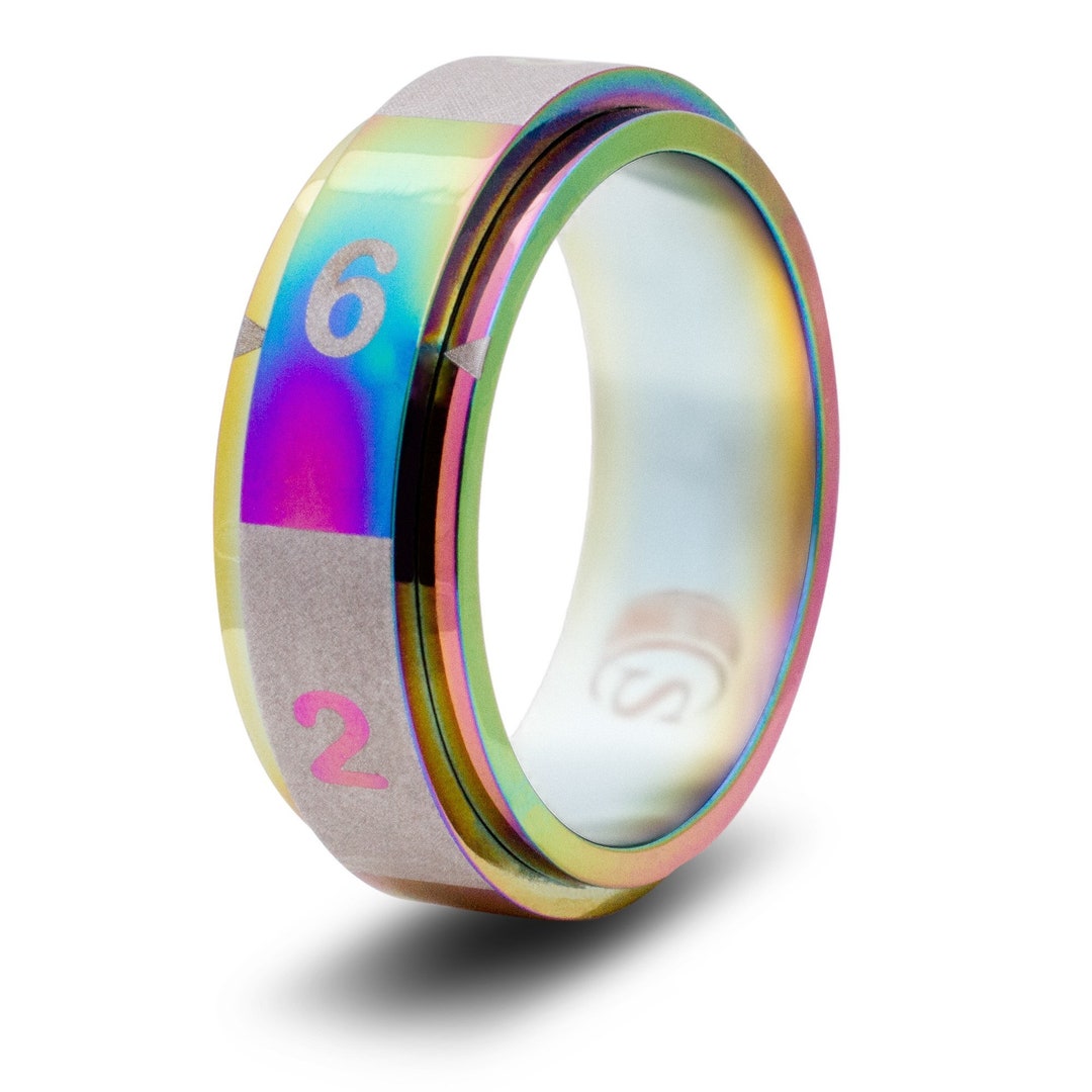6-sided (d6) Dice Random Number Spinner Ring Rainbow - Etsy
