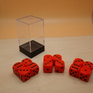 16mm 12D6 Dice Block - Orange With Black -tool Tabletop Roleplay Games ...