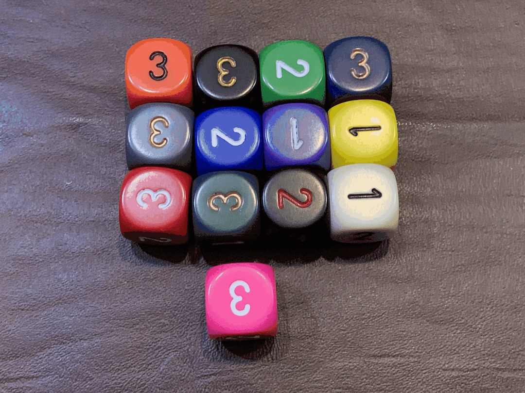 16mm D3 (3 Three Sided) Die Dice (1-3 6 Six Sided) Tabletop Gaming RPG ...