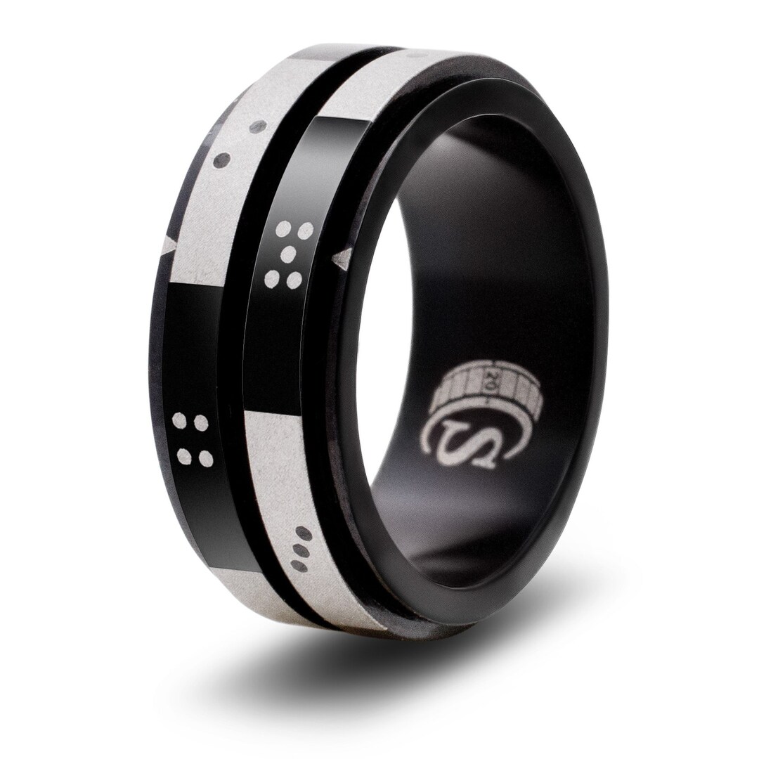 2d6-sided (with Pips) Dice Random Number Spinner Ring Black RPG ...