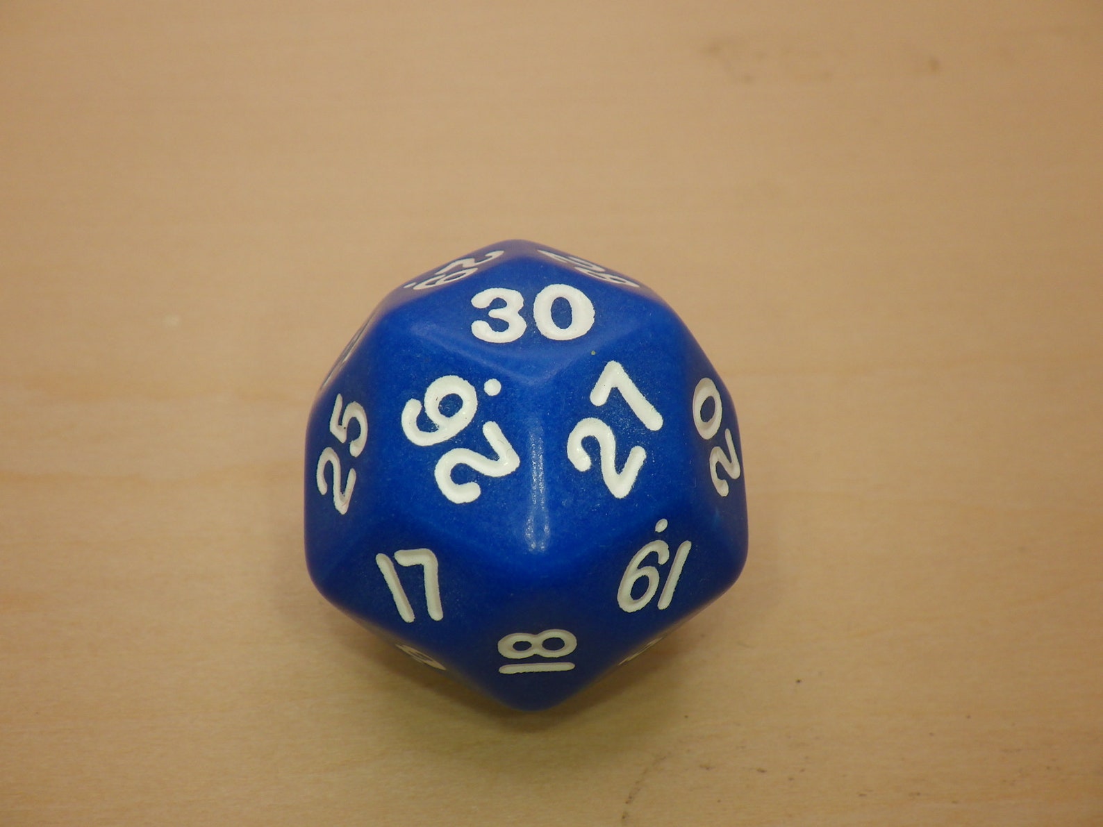 33mm D30 (thirty Sided) Die White With Black - RPG Tool Tabletop ...