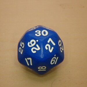 33mm D30 (thirty Sided) Die White With Black - RPG Tool Tabletop ...