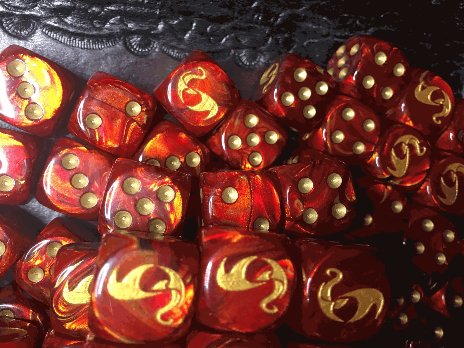 UDIC D6 Logo Customized Dice - Standard Red and Gold Theme V2 - RPG ...
