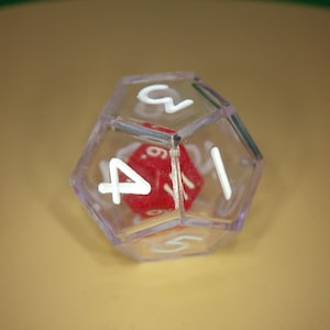 Double D12 - Small Twelve Sided Die in Larger Transparent Twelve Sided ...