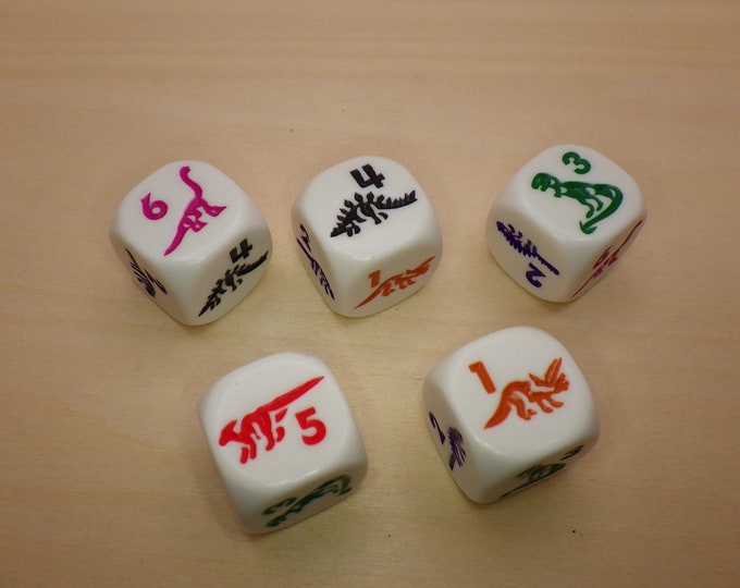 Dino Dice Game - Game Instructions With 5 Six Sided Dice - RPG Tool ...