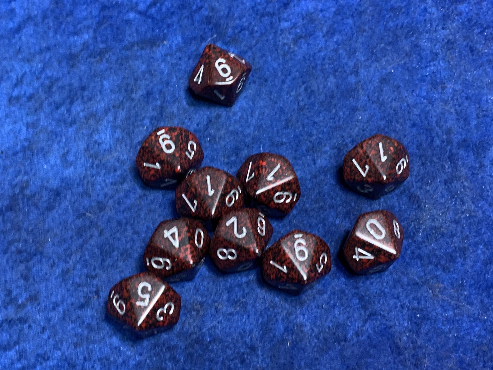 10D10 Dice Ten 10-sided Speckled & Elemental Silver RPG Tabletop Gaming ...