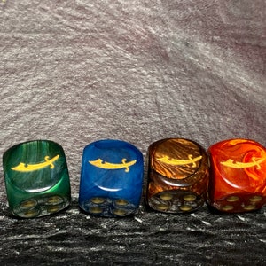 D6 Customized Six Sided Die - Curved Sword Sabre Saber Scimitar RPG ...