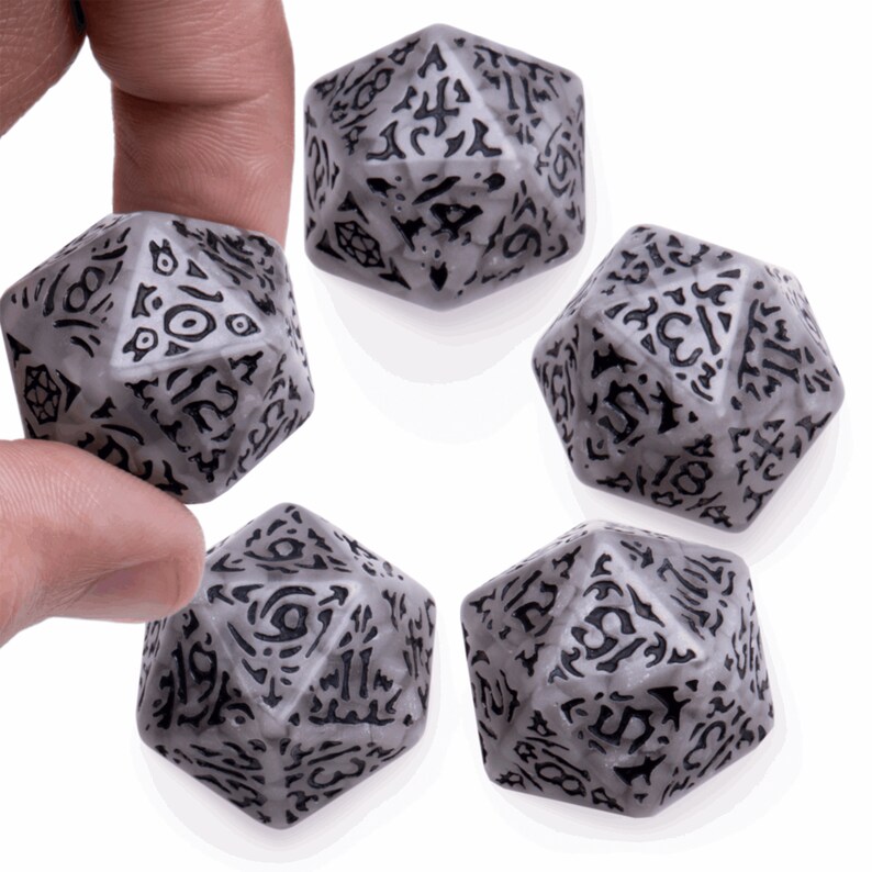 Battlescarred Jumbo D20s 5-pack 25mm RPG Tool Tabletop - Etsy