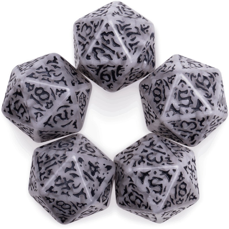 Battlescarred Jumbo D20s 5-pack 25mm RPG Tool Tabletop - Etsy