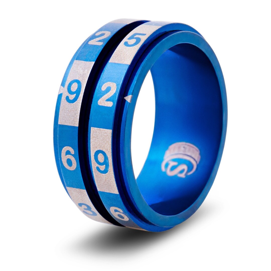 D100, 2D10 Dice Random Number Spinner Ring Blue - Etsy