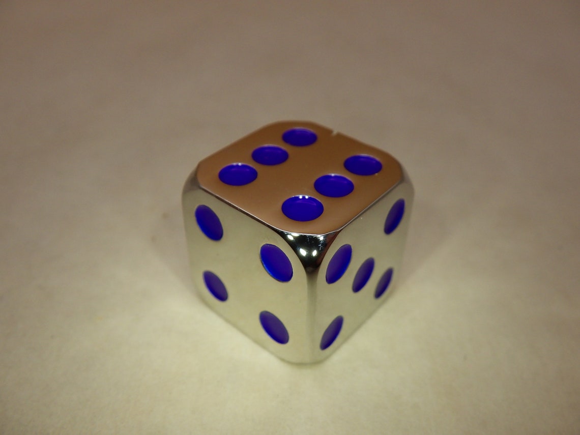 Metal D6 Dice Silver / Colored Pips 15mm Six Sided Die | Tabletop RPG ...