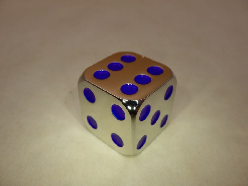 Metal D6 Dice Silver / Colored Pips 15mm Six Sided Die | Tabletop RPG ...