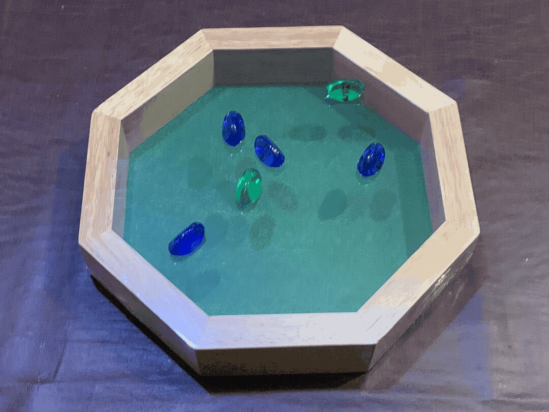 10 in Wooden Octagonal Dice Tray Felt Lined Padded Bottom RPG Tabletop ...