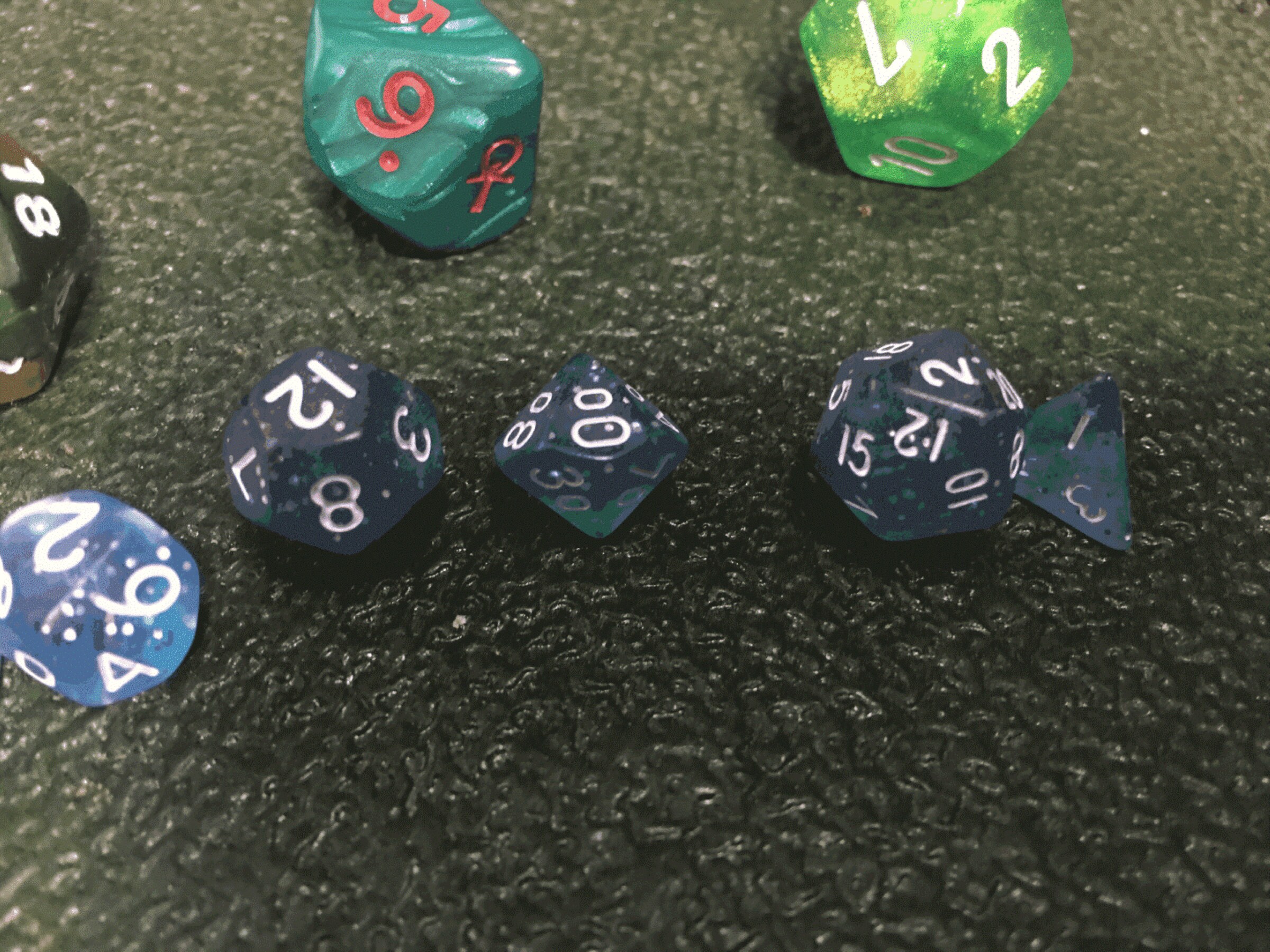 Transparent Glitter Blue White 10MM Mini Polyhedral 7-die Roleplaying ...