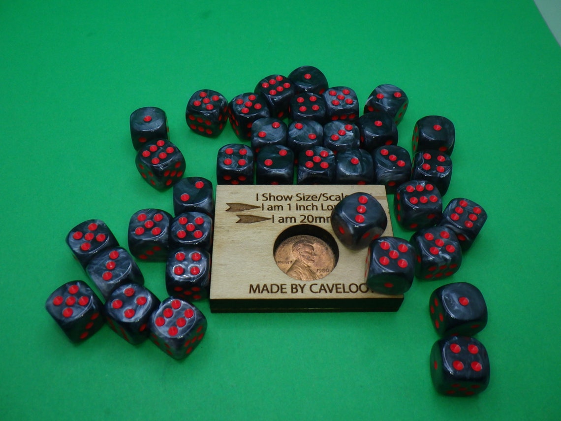 12mm 36D6 Dice Block thirty Six Die Velvet Black With Red - Etsy