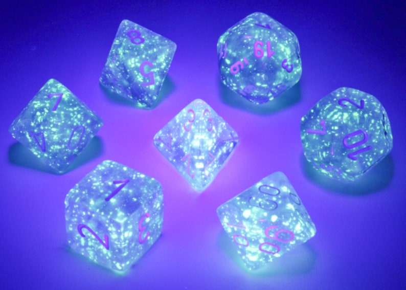 16mm 7 Die Polyhedral Dice Set Chessex Borealis Luminary Etsy