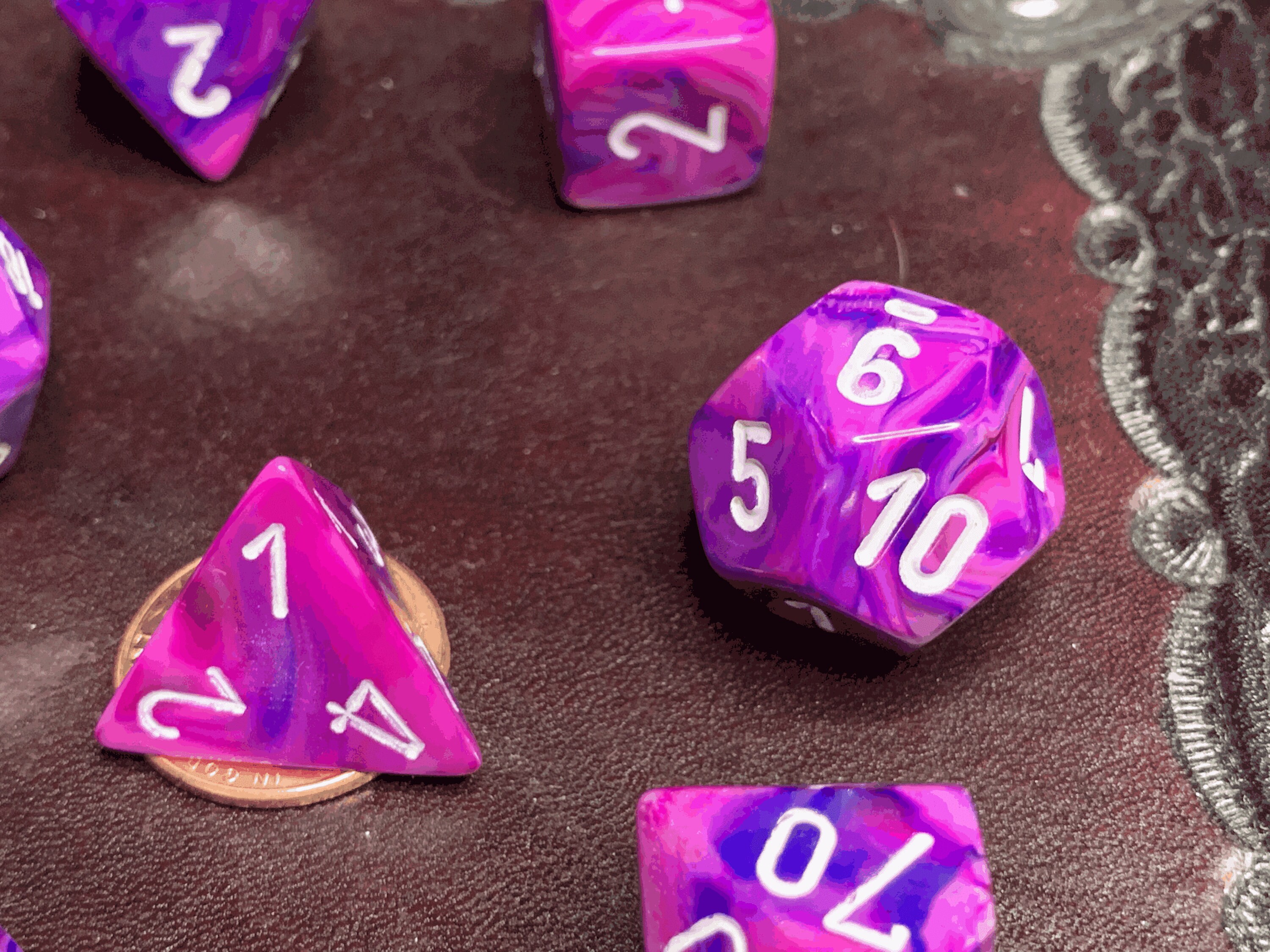 16mm 7 Die Polyhedral Dice Set Festive Violet with White RPG | Etsy