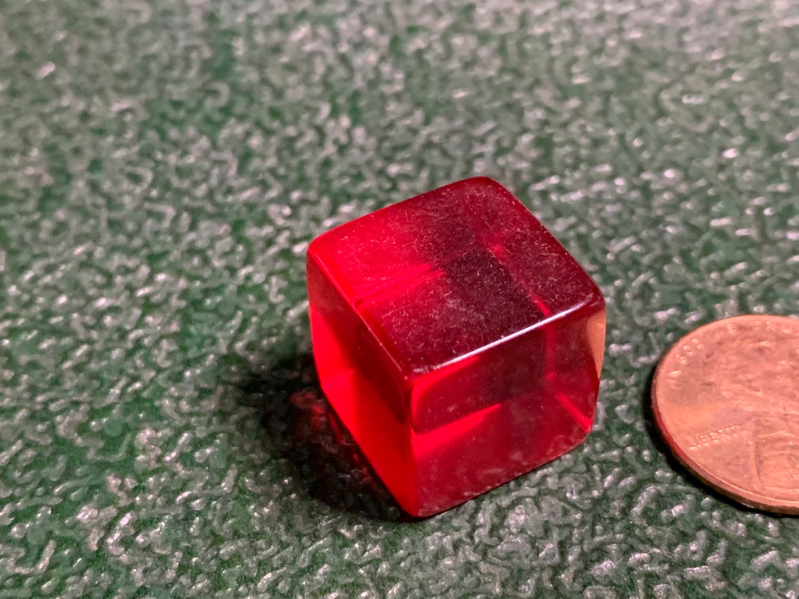 Blank Dice - D6 16mm - Transparent - Red Six Sided Counting Cube RPG ...