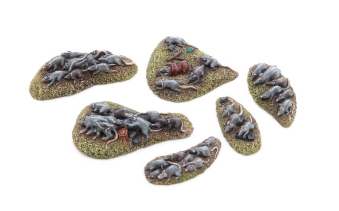 Rat Swarms - Set 1 (6) Miniatures Figures RPG Tabletop Roleplay Games ...