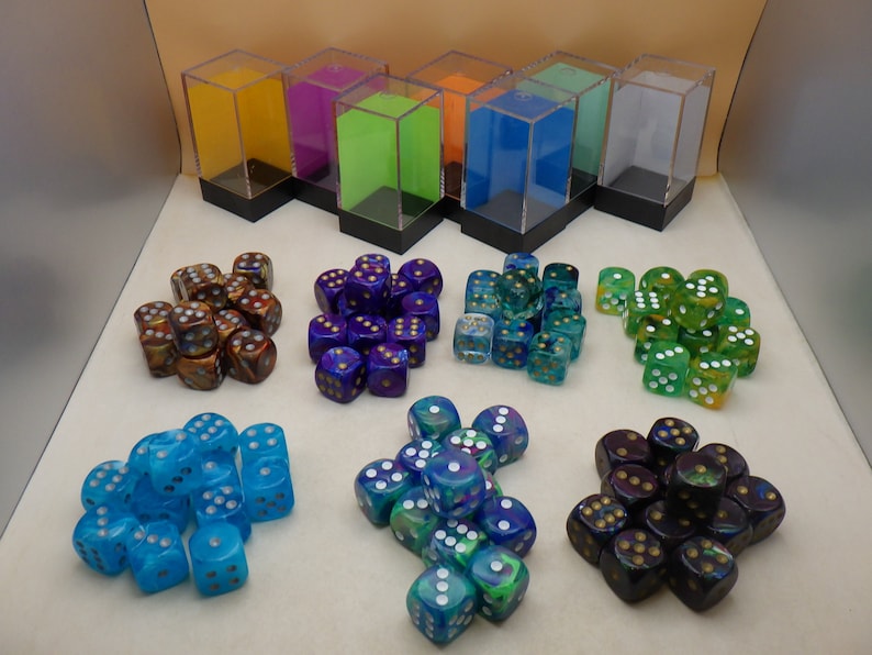 12-piece 16mm D6 Dice Set - Poly Resin Tabletop Gaming Dice - Choose ...