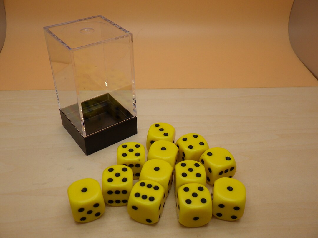 16mm 12D6 Dice Block - Yellow With Black - Tool Tabletop Roleplay Games ...