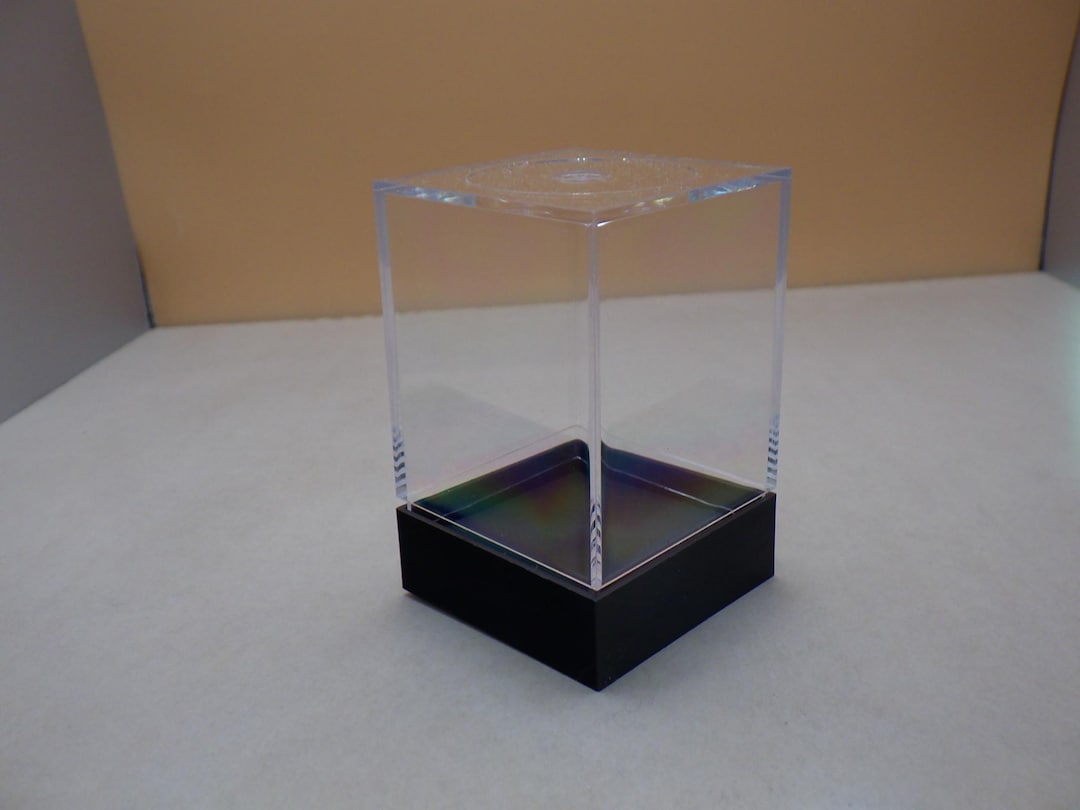 Crystal Clear Display Box With Black Base - Small Acrylic Showcase for ...