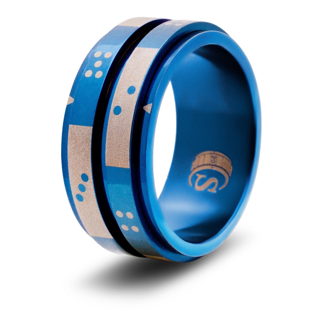 2d6-sided (with Pips) Dice Random Number Spinner Ring Blue RPG Tabletop ...
