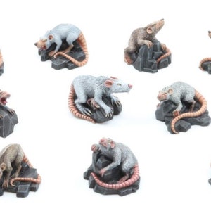 Giant Rats Pack 10 Models Miniatures Figures RPG Tabletop Roleplay ...