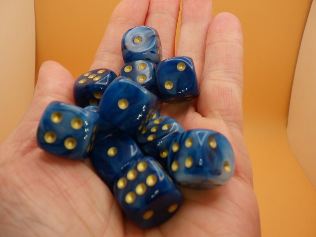 16mm 12D6 Dice Block - Phantom Teal With Gold - RPG Tool Tabletop ...