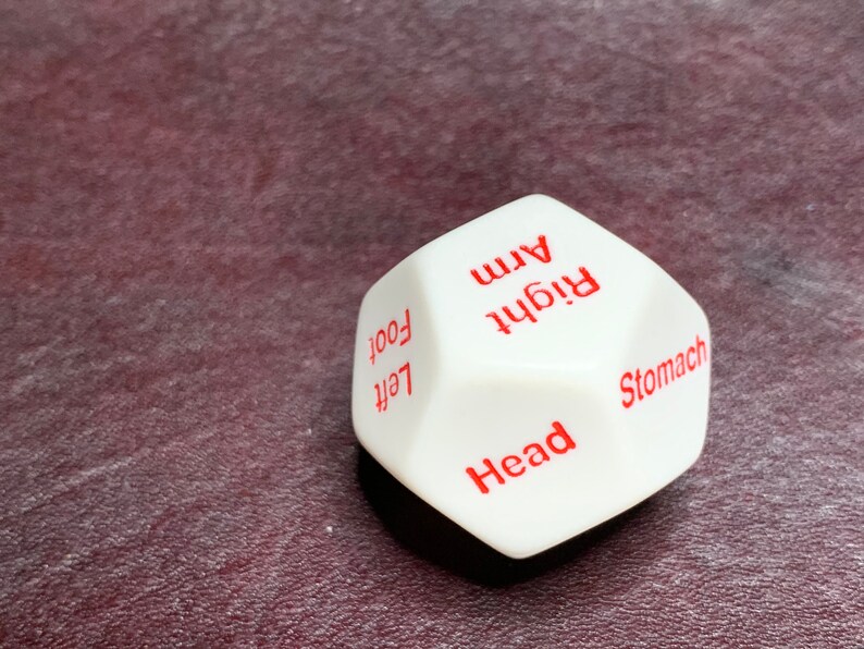Hit Location D12 twelve Sided Die Dice Critical Fumble | Etsy