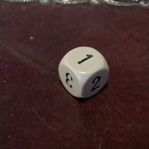 16mm D3 (3 Three Sided) Die Dice (1-3 6 Six Sided) Tabletop Gaming RPG ...