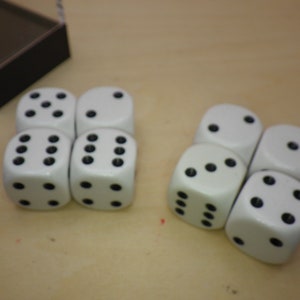 16mm 12D6 Dice Block - White With Black -tool Tabletop Roleplay Games ...