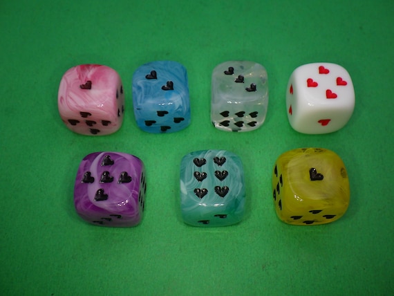 Heart Pip Dice Six-sided D6 16mm Die RPG Tool Tabletop - Etsy