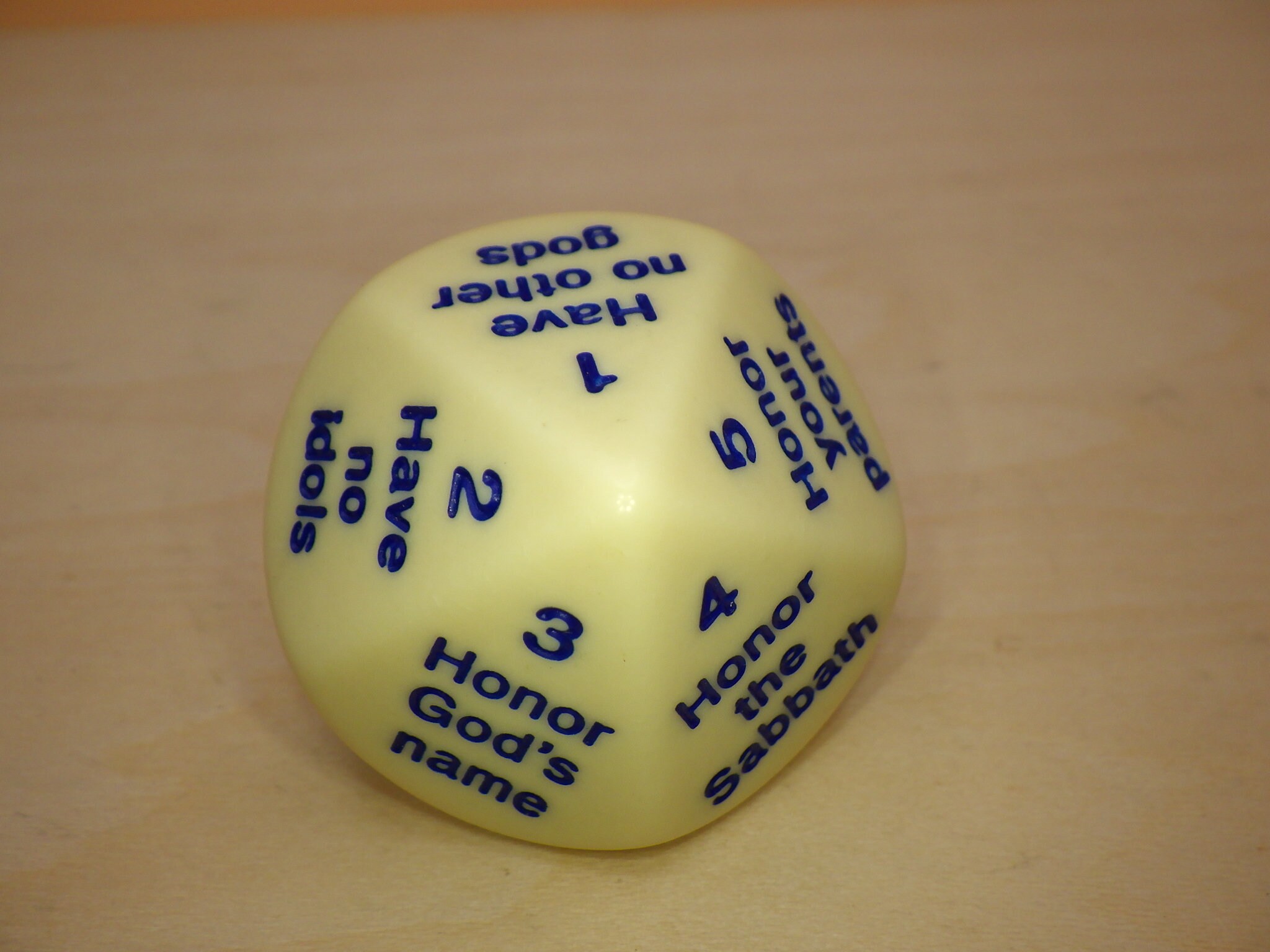Ten 10 Commandments D10 Die 29mm Ivory With Blue Random Roll Decision ...