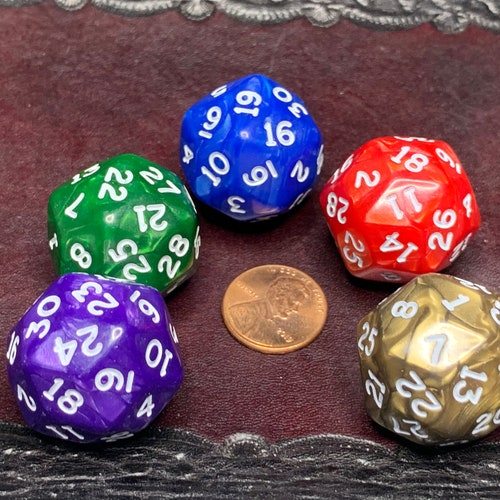 D30 in 5 Different Pearlescent Colors RPG Tabletop Gaming Dice - Etsy