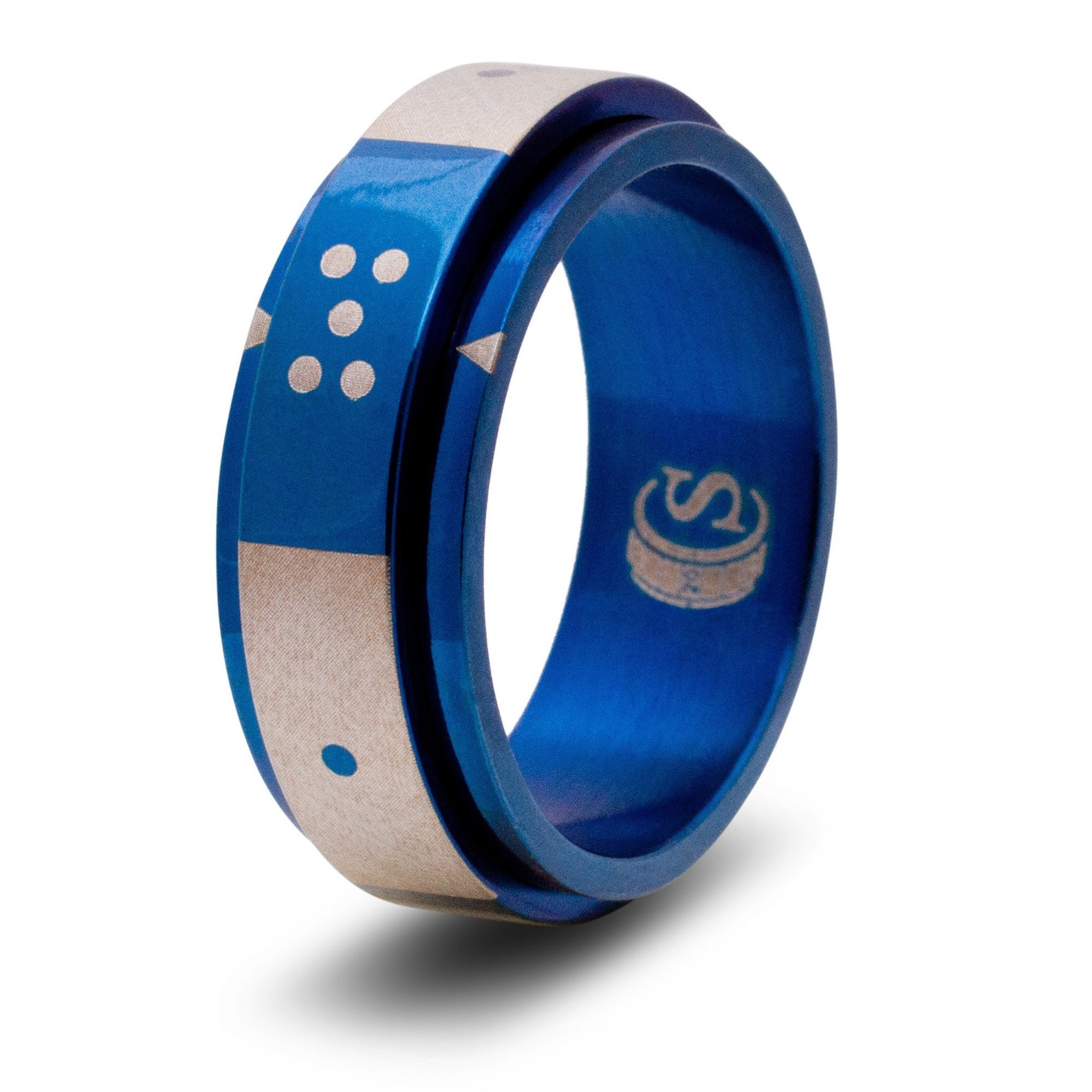 6-sided (d6) - With PIPS Dice Random Number Spinner Ring Blue RPG ...