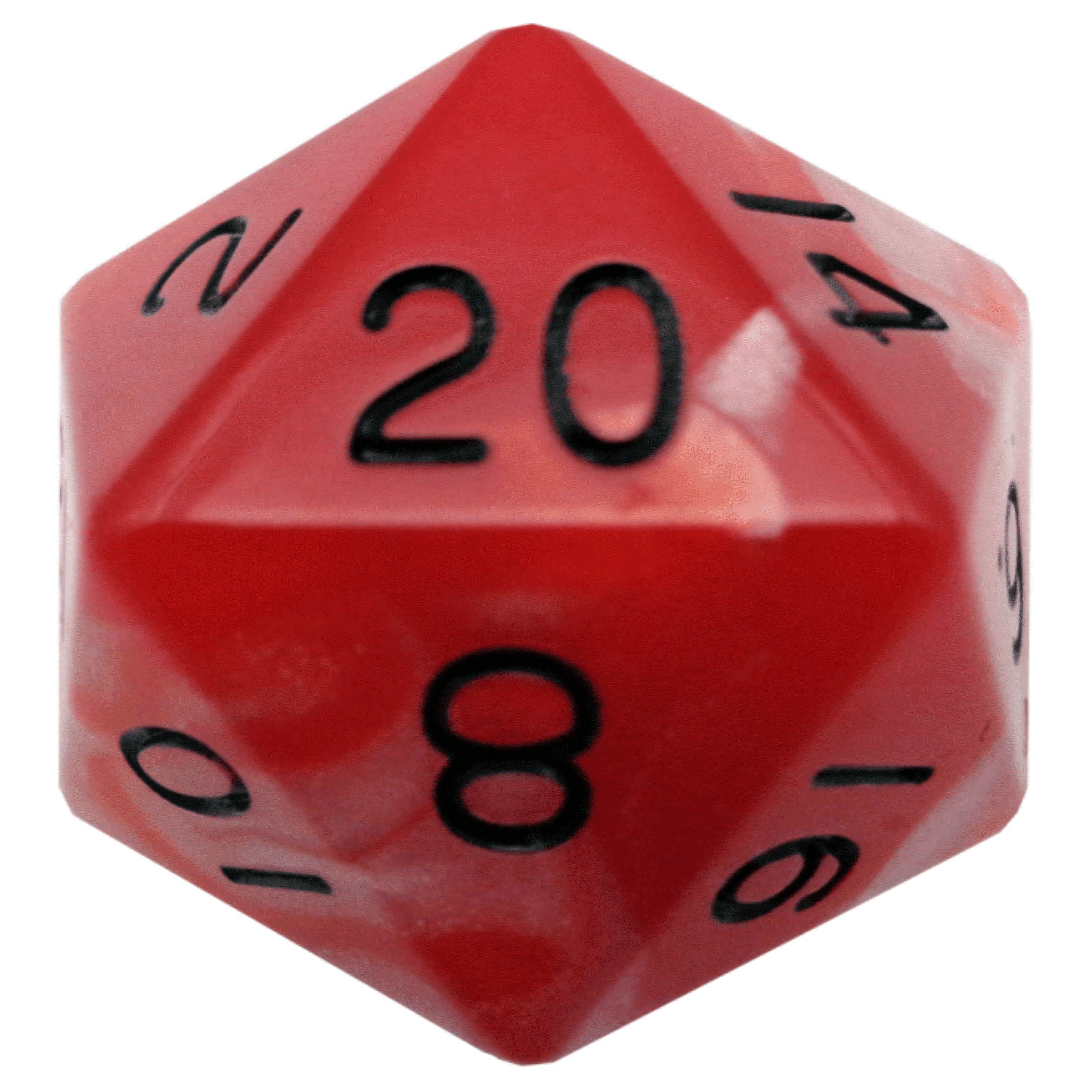 Red/white With Black Numbers 35mm Mega Acrylic D20 Dice - Etsy