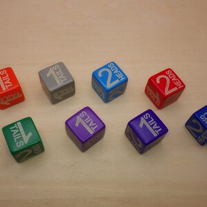 Heads or Tails Flip Die | Custom Engraved D6 Coin Toss | RPG Gaming ...