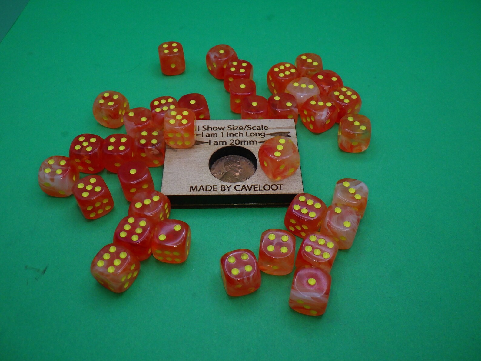 12mm Set of 36 D6 Dice 36d6 Ghostly Glow Orange With Yellow - Etsy