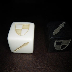 Shield and Sword Custom D6 Die 16mm Gaming Tabletop RPG Dice Roleplay ...