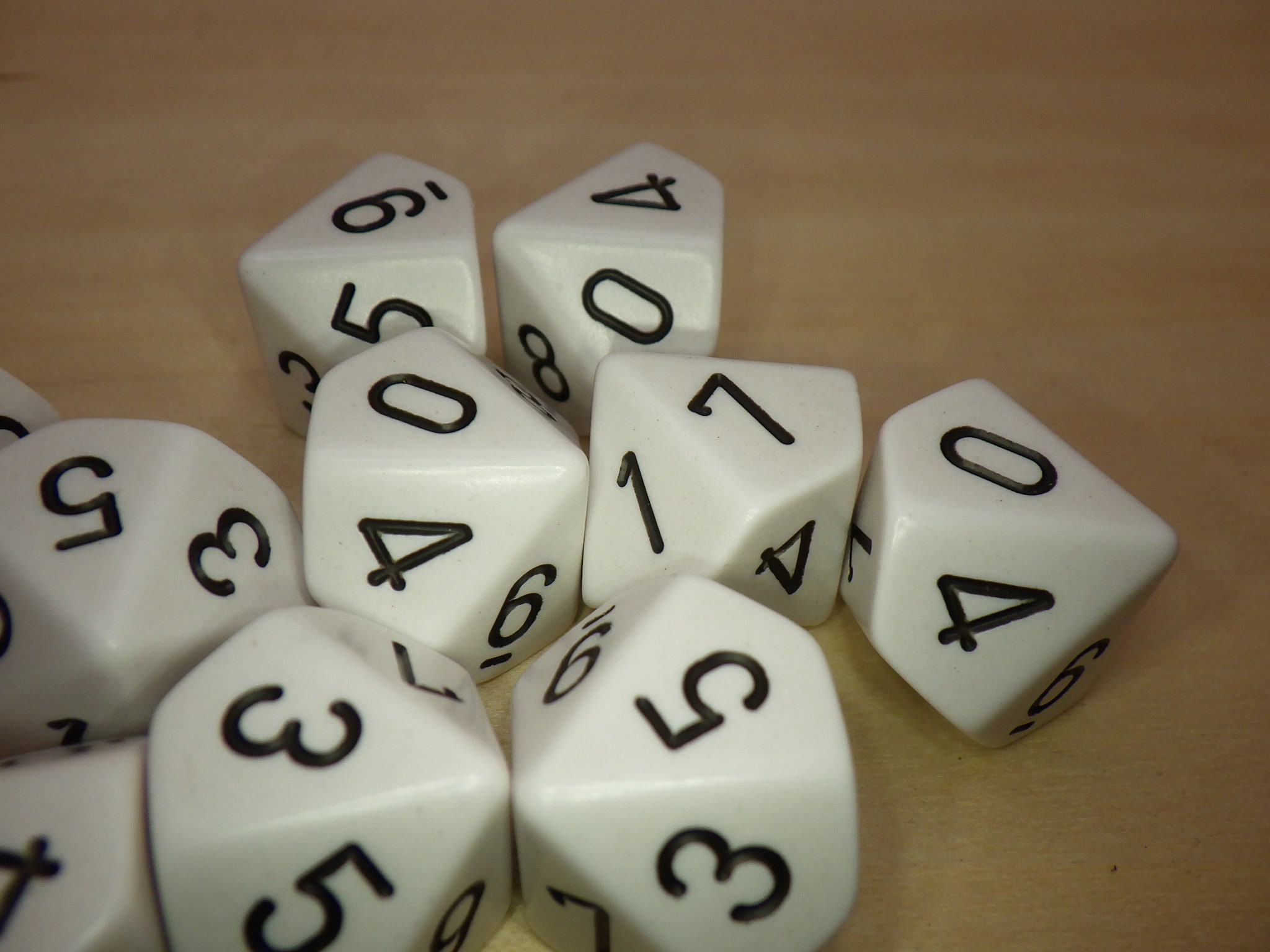 16mm Dice 10d10 ten Ten-sided White With Black RPG Tool - Etsy