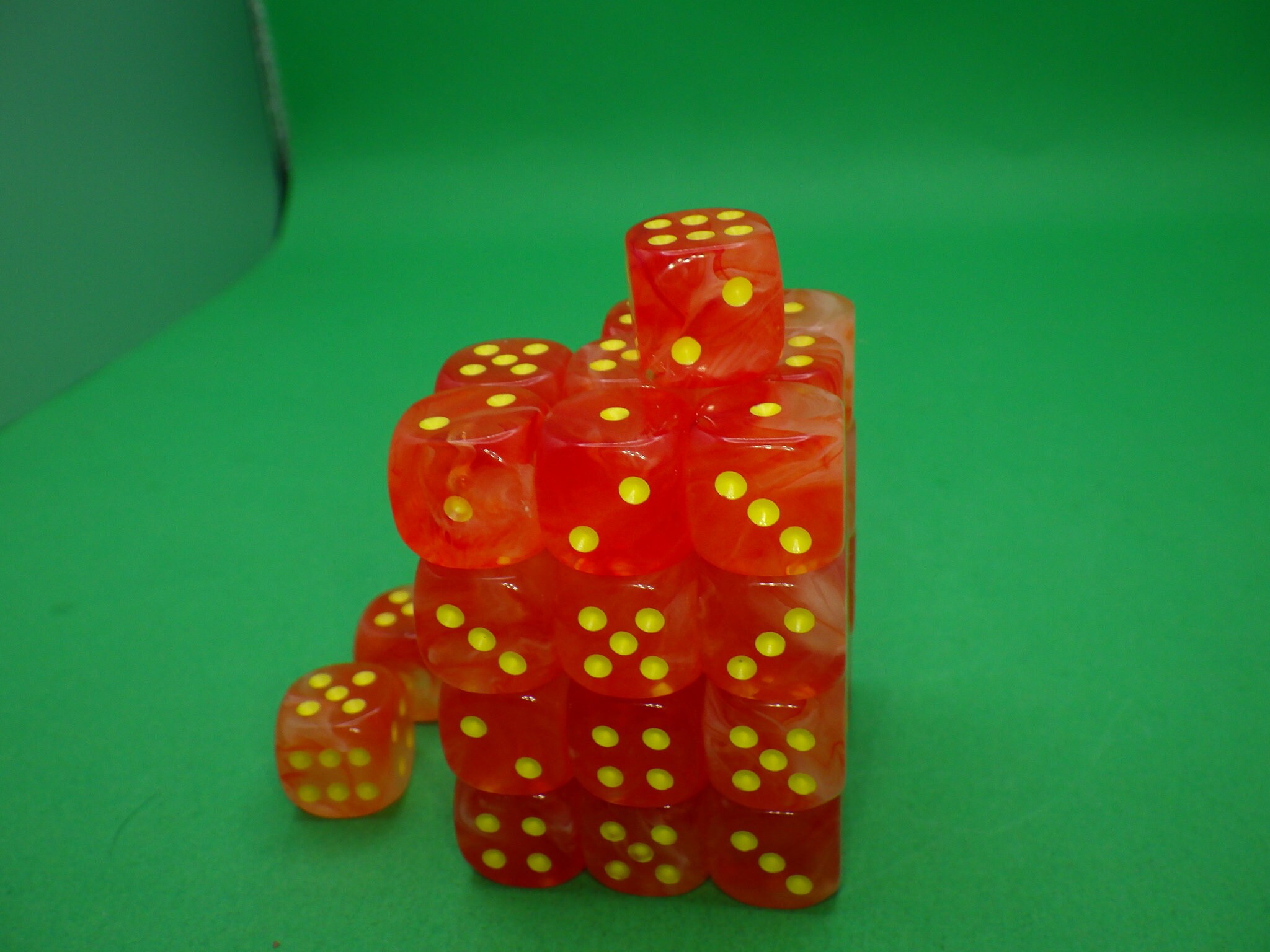12mm Set of 36 D6 Dice 36d6 Ghostly Glow Orange With Yellow - Etsy