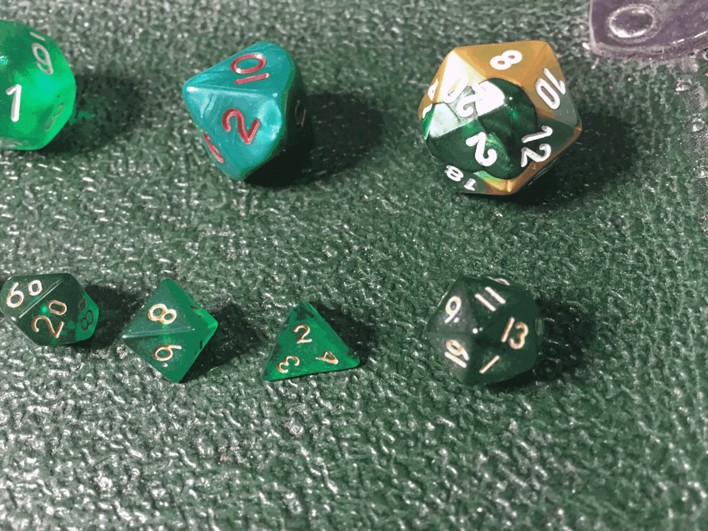 Clear Dark Green-gold 10MM Mini Polyhedral 7-die Roleplaying - Etsy