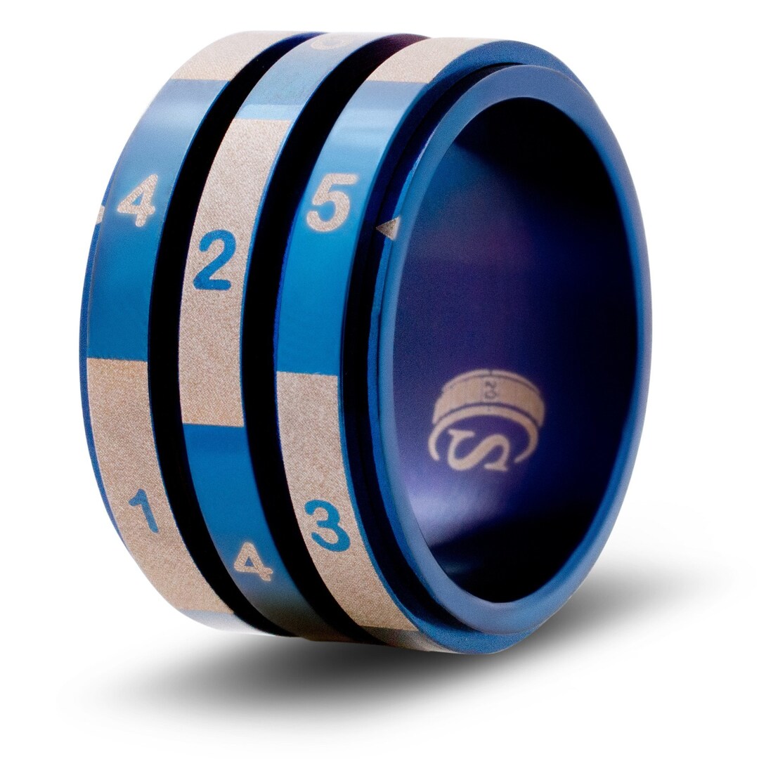 Triple 6-sided (3D6) Dice Random Number Spinner Ring Blue Tabletop RPG ...