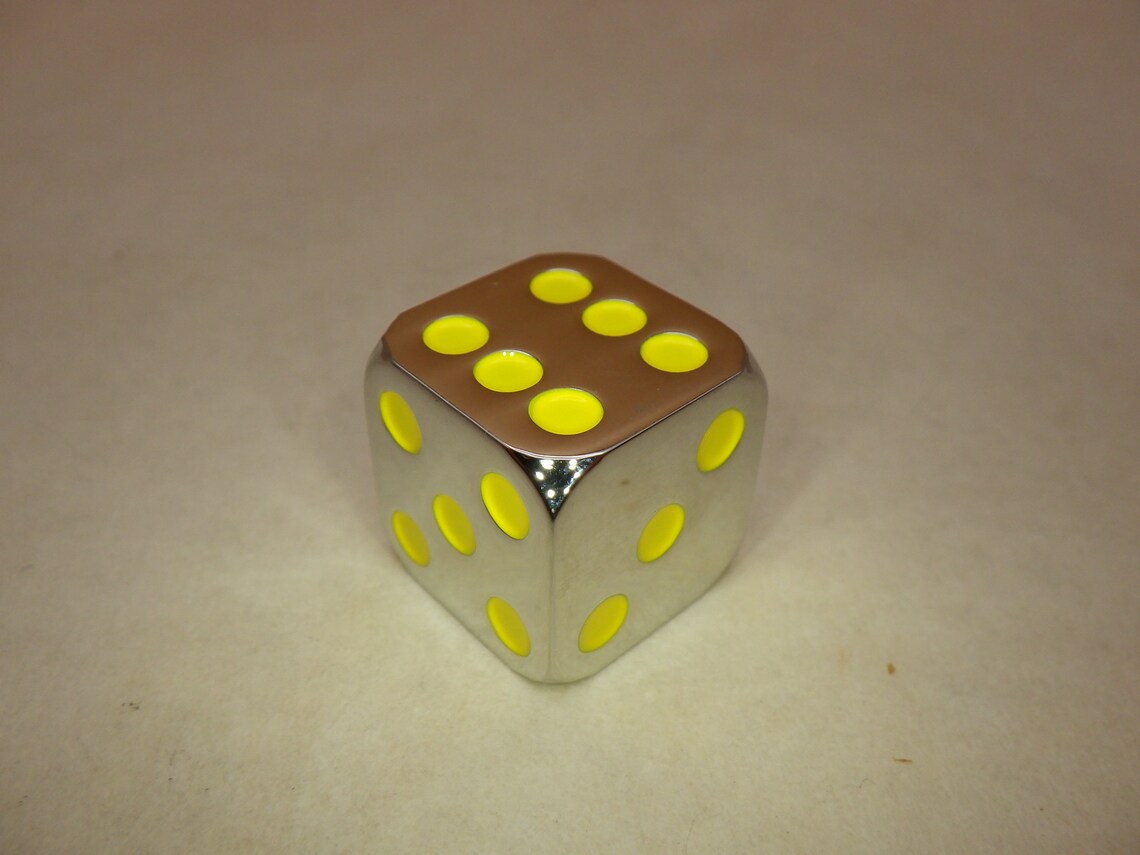 Metal D6 Dice Silver / Colored Pips 15mm Six Sided Die | Tabletop RPG ...