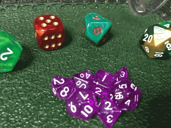 Pixie Dust Mini 7 Die Mini 10mm Polyhedral Glittering Dice Set ...
