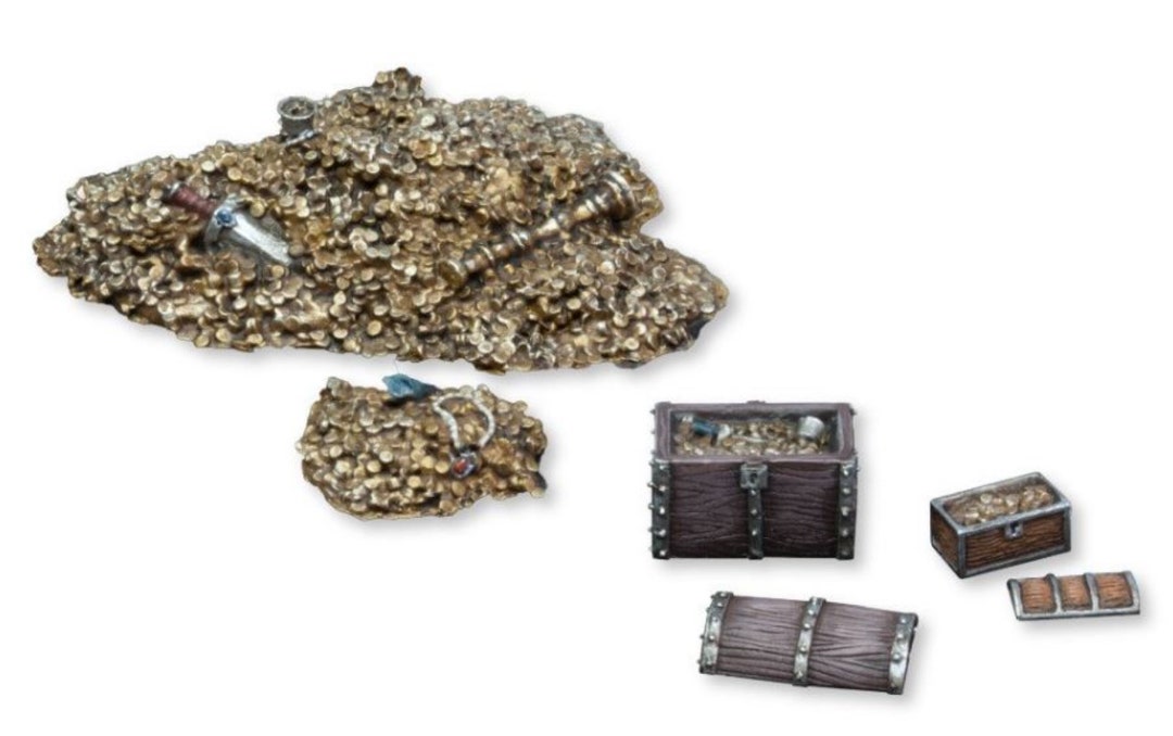 Treasure Set 1 6 Miniatures Figures RPG Tabletop Roleplay Games Models ...