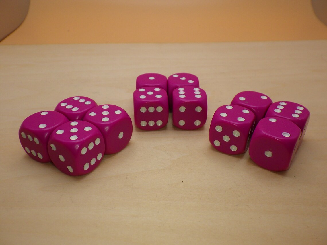 16mm 12D6 Dice Block - Lt Purple W/ White -tool Tabletop Roleplay Games ...